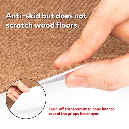 XFasten Chair Mat Office Protector for Hardwood Floors, Brown 56βx36β, 1/6β Thick Premium Low Pile Floor Protector Mat Desk Rug | Wood and Tile Protection Mat for Office Home Rolling Chair Rug