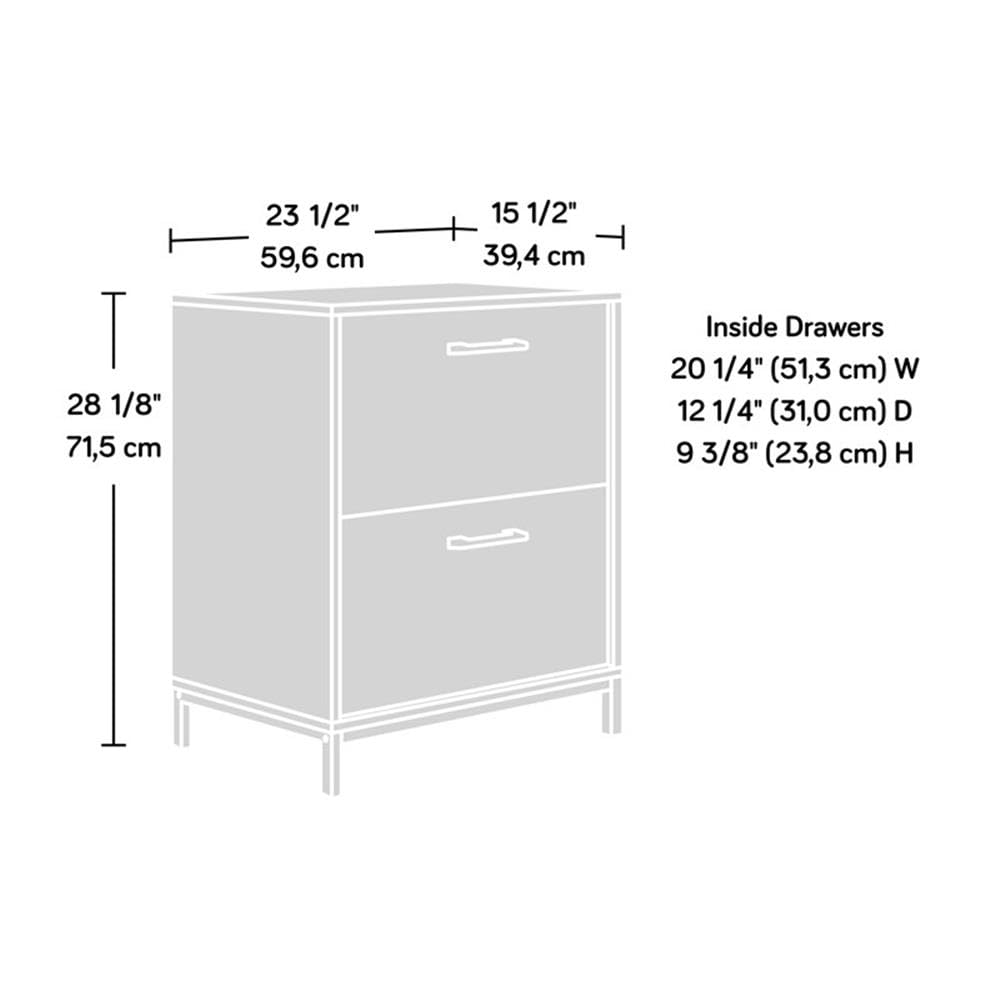 Sauder North Avenue Charter Oak 2-Drawer Lateral File Cabinet, Charter Oak Finish