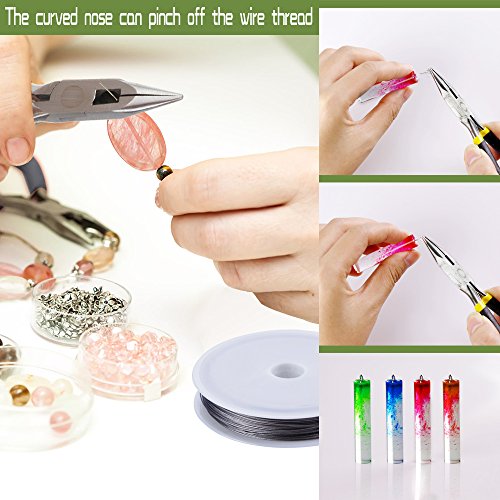 PP OPOUNT Jewelry Findings Set Jewelry Making Kit Jewelry Findings Starter Kit Jewelry Beading Making and Repair Tools Kit Pliers Silver Beads Wire Starter Tool