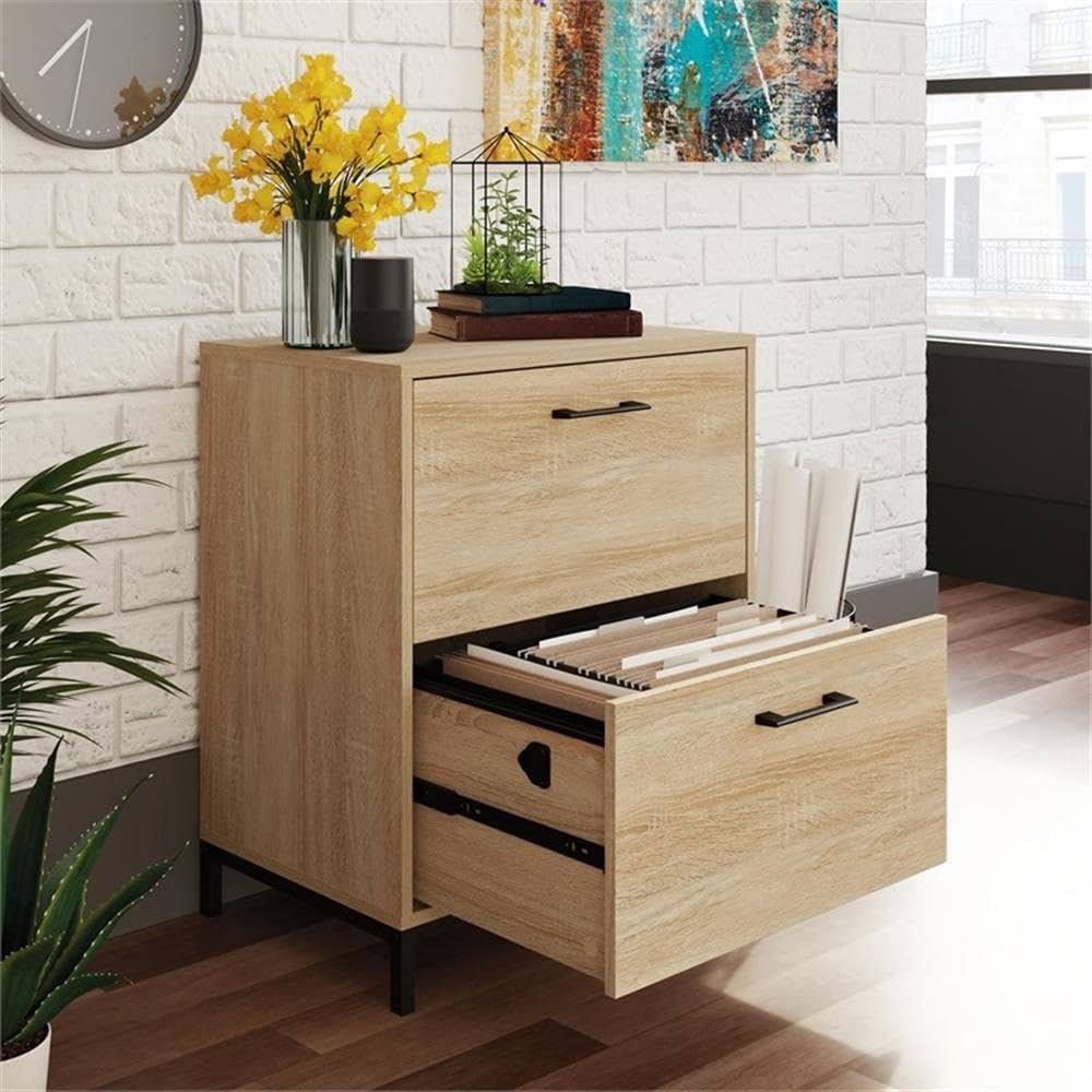 Sauder North Avenue Charter Oak 2-Drawer Lateral File Cabinet, Charter Oak Finish