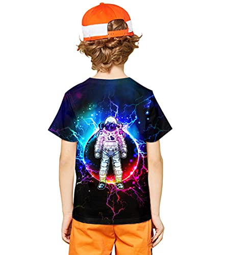 LAIDIPAS Boys Shirts Galaxy Space Tshirts Kids 3D Print Funny T-Shirts for Girls and Boys Size 8-10 Years