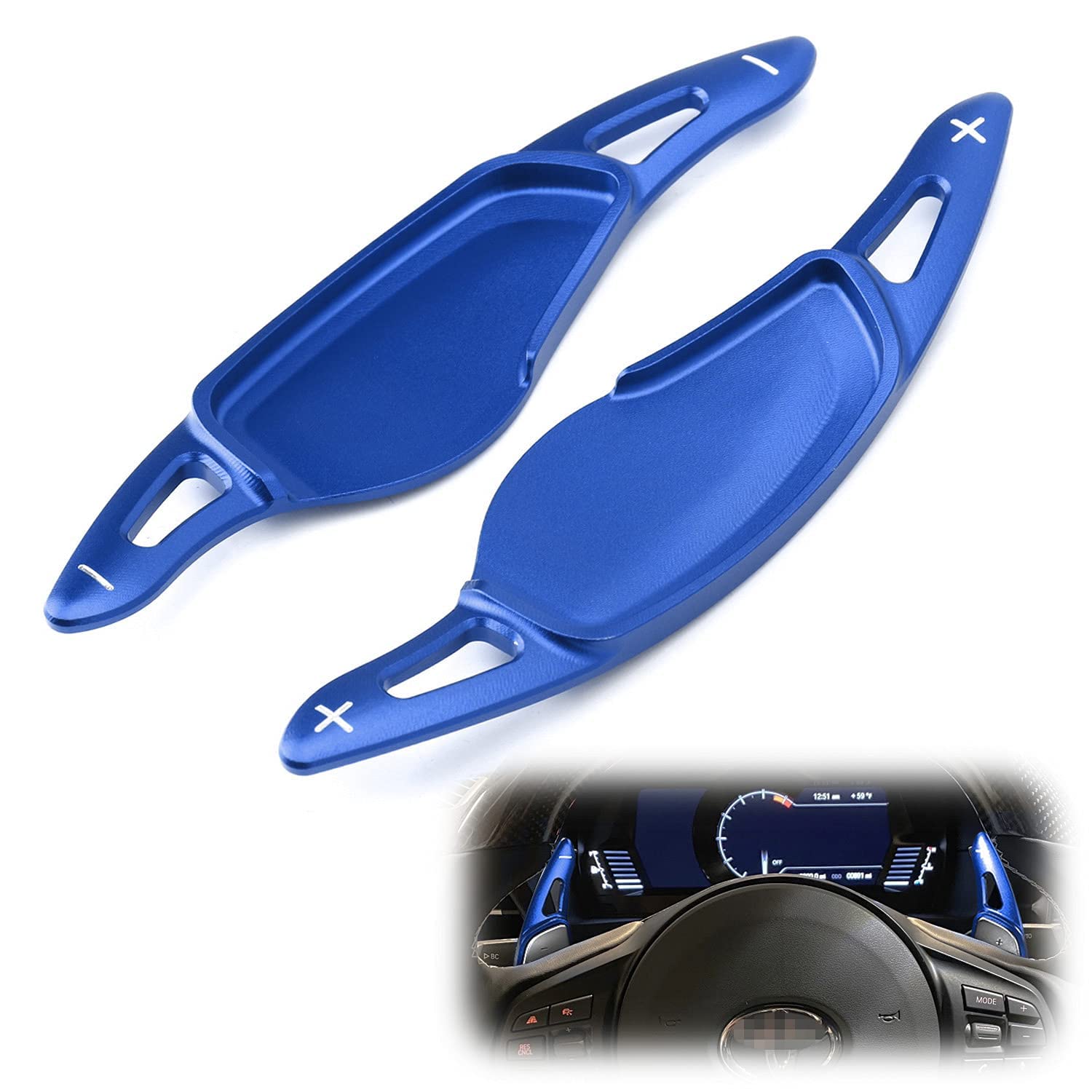 iJDMTOY Sports Blue CNC Billet Aluminum Large Paddle Extensions Compatible with Toyota 2020-up Supra GR