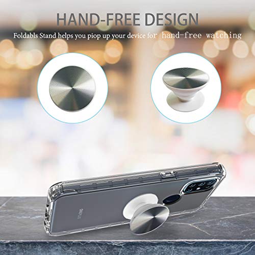 Flowhale for Oneplus Nord N10 5g Case with Screen Protector, Nord N10 5g Case +Screen Protector+Kickstand+5 PCS Stickers DIY Oneplus Nord N10 5g Clear Case (Oneplus Nord N10 5g Case, Clear)
