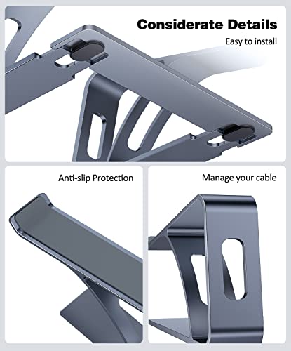 AOEVI Laptop Stand for Desk Ergonomic Computer Stand Detachable Laptop Riser Compatible with 10-17" Laptops Grey