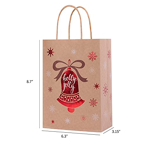 SUNCOLOR 24 Pack Small Christmas Gift Bags With Handle