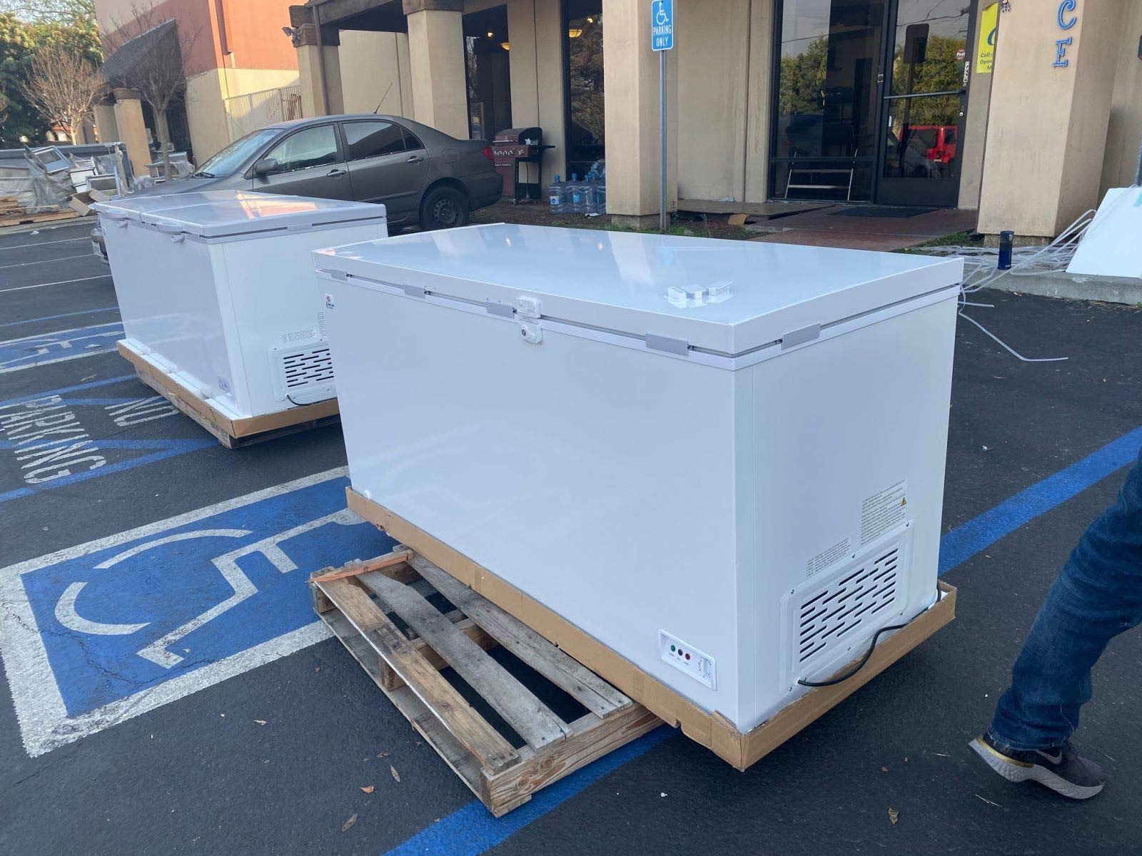 Commercial Freezer Chest freezer 18 cubic feet, 65" Length-Ice Cream freezer NSF Certified White Solid door w/Storage Baskets XF-562 dup1