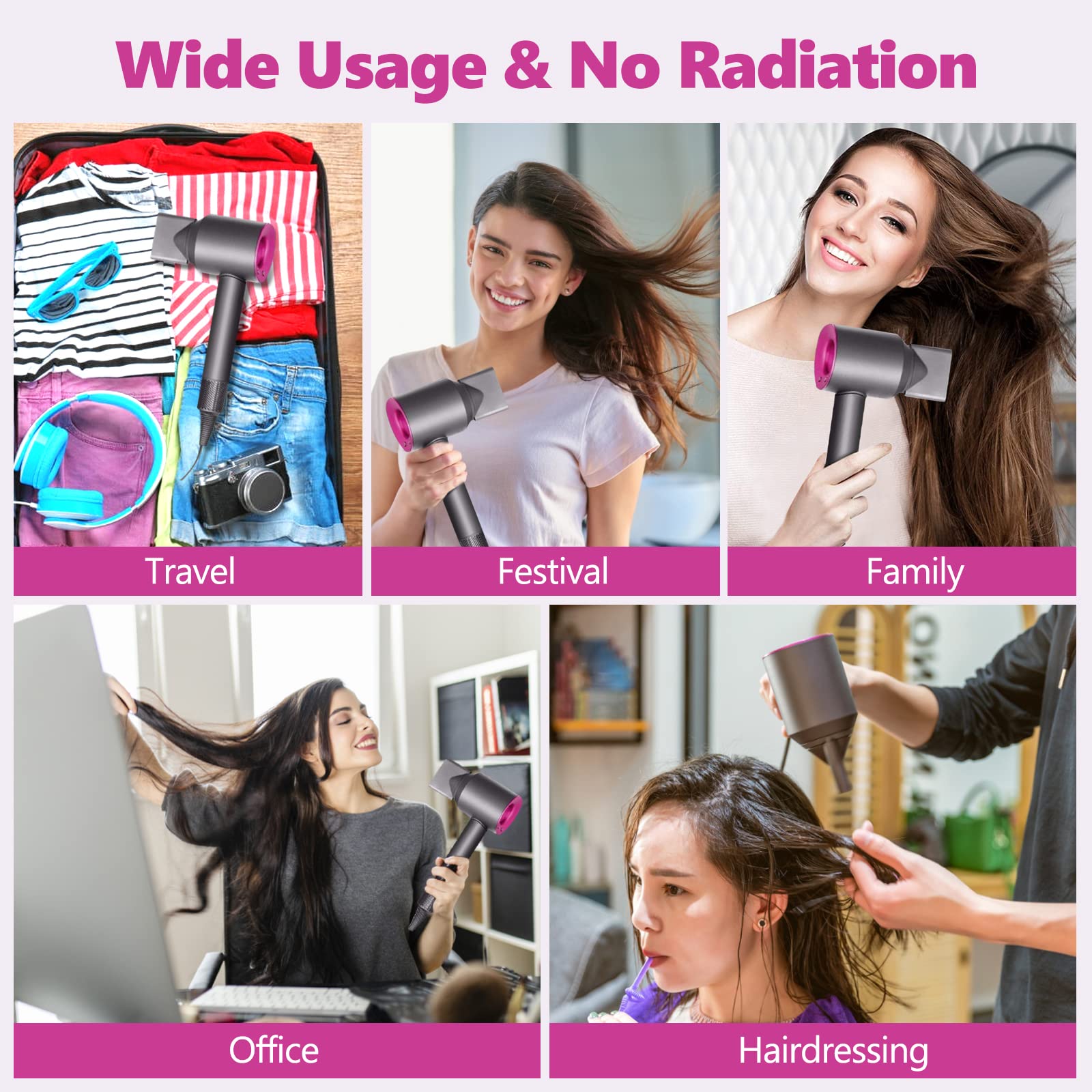 Styling Concentrator Attachment Nozzles for Dyson Supersonic Hairdryer HD01 HD02 HD03 Hair Dryer Tools Accessaries Parts Black