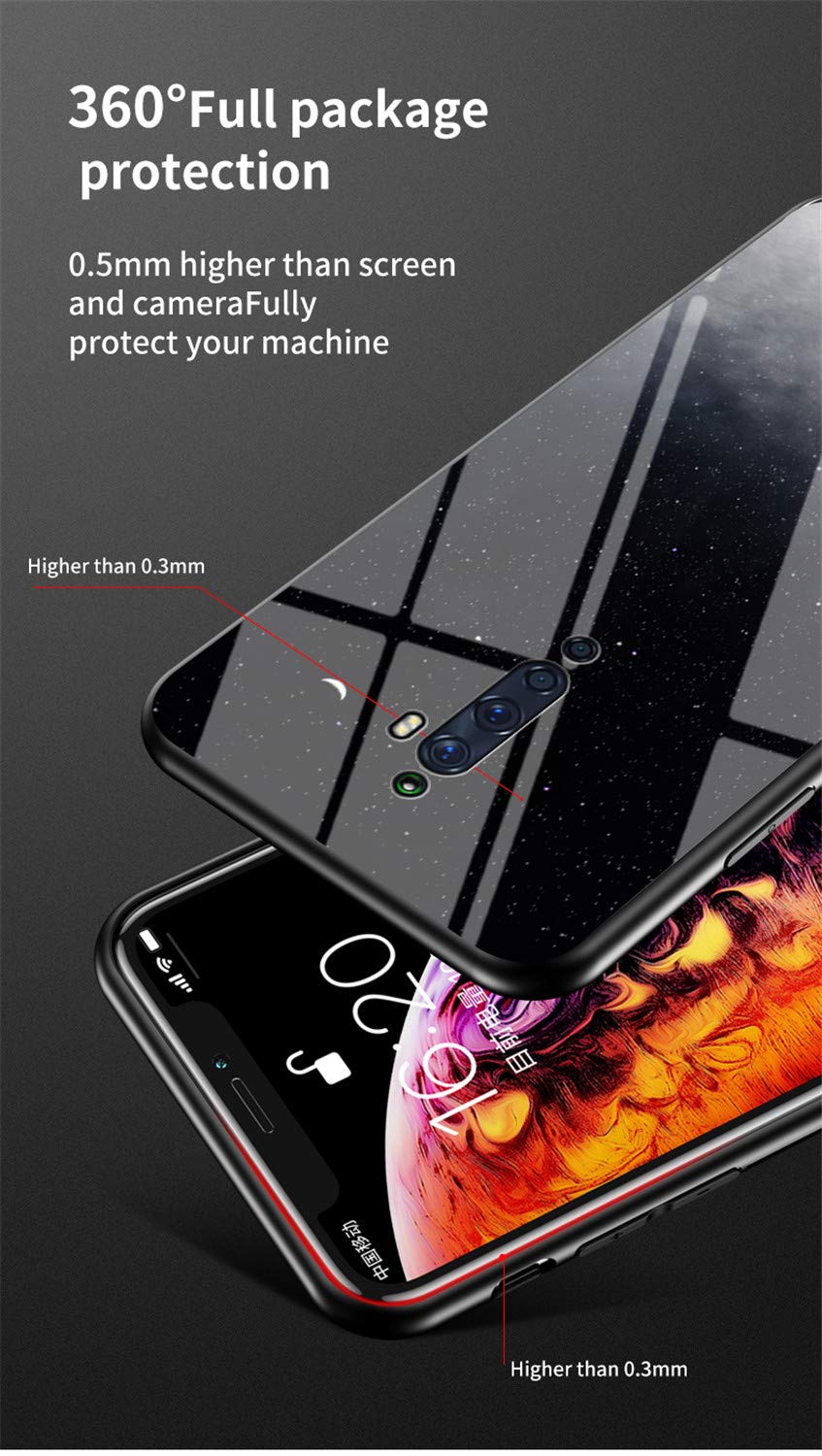 IVY Tempered Glass Starry Sky Case for Oppo Reno2 Z Case - C