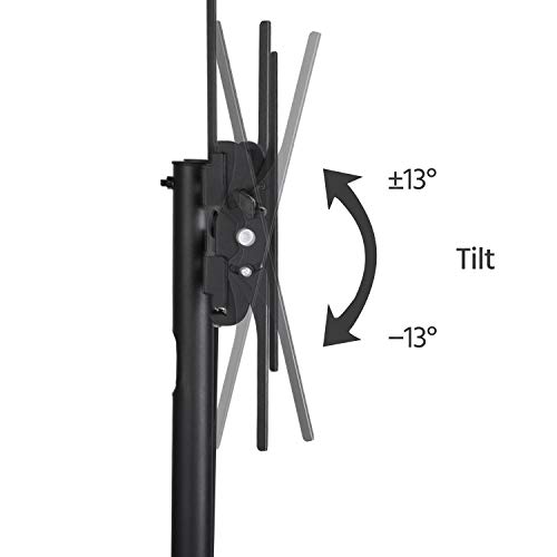 Yaheetech Mobile TV Stand, Adjustable Rolling TV Cart w/ Locking Wheels for 32-75" LCD LED Plasma Flat Panel Screen TV up to 110LB, Portable TV Cart Stand w/ Flexible Laptop Shelf, Max. VESA 600x400