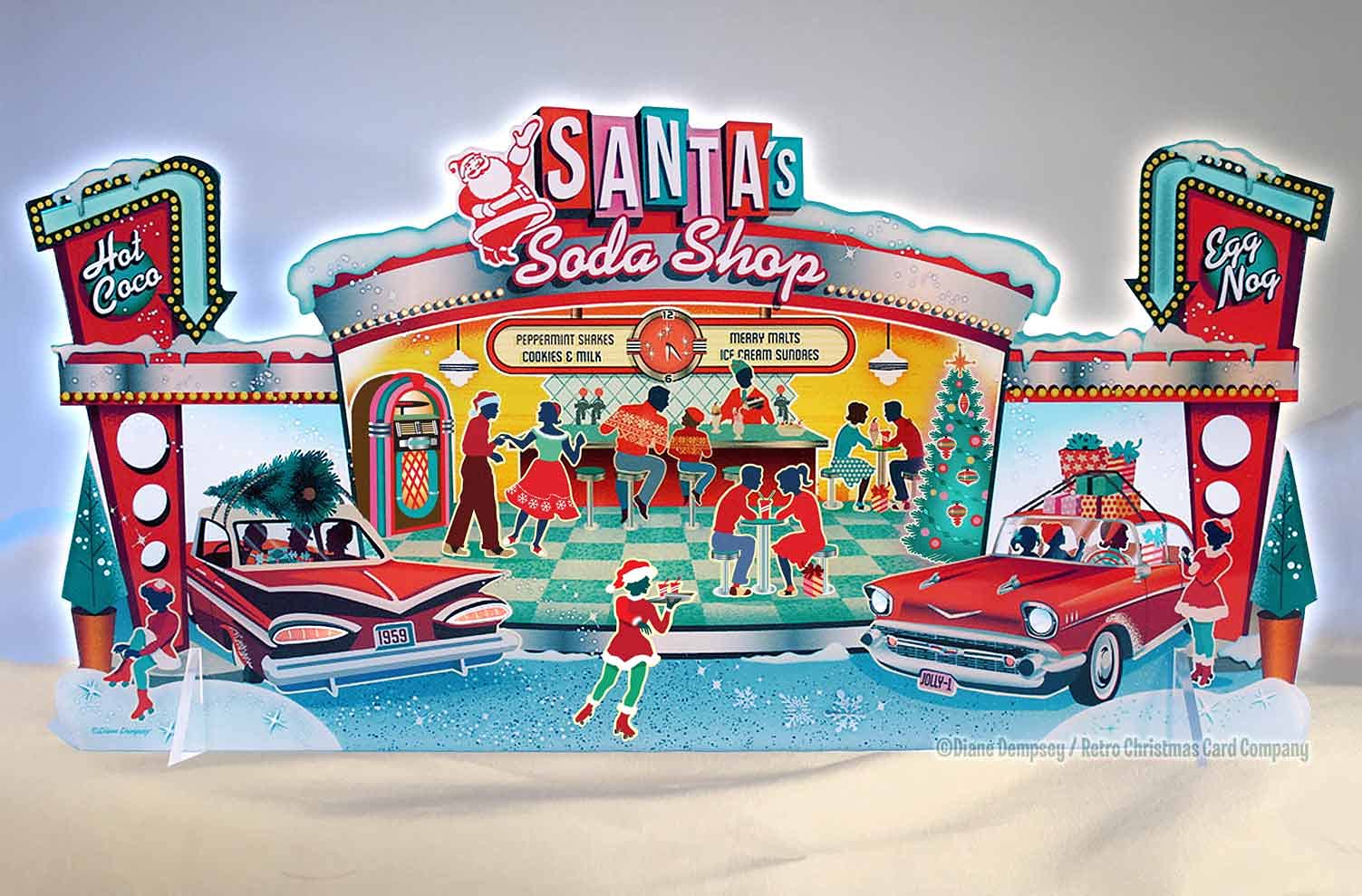 Santa's Soda Shop | The Retro Christmas Village Table Top Display