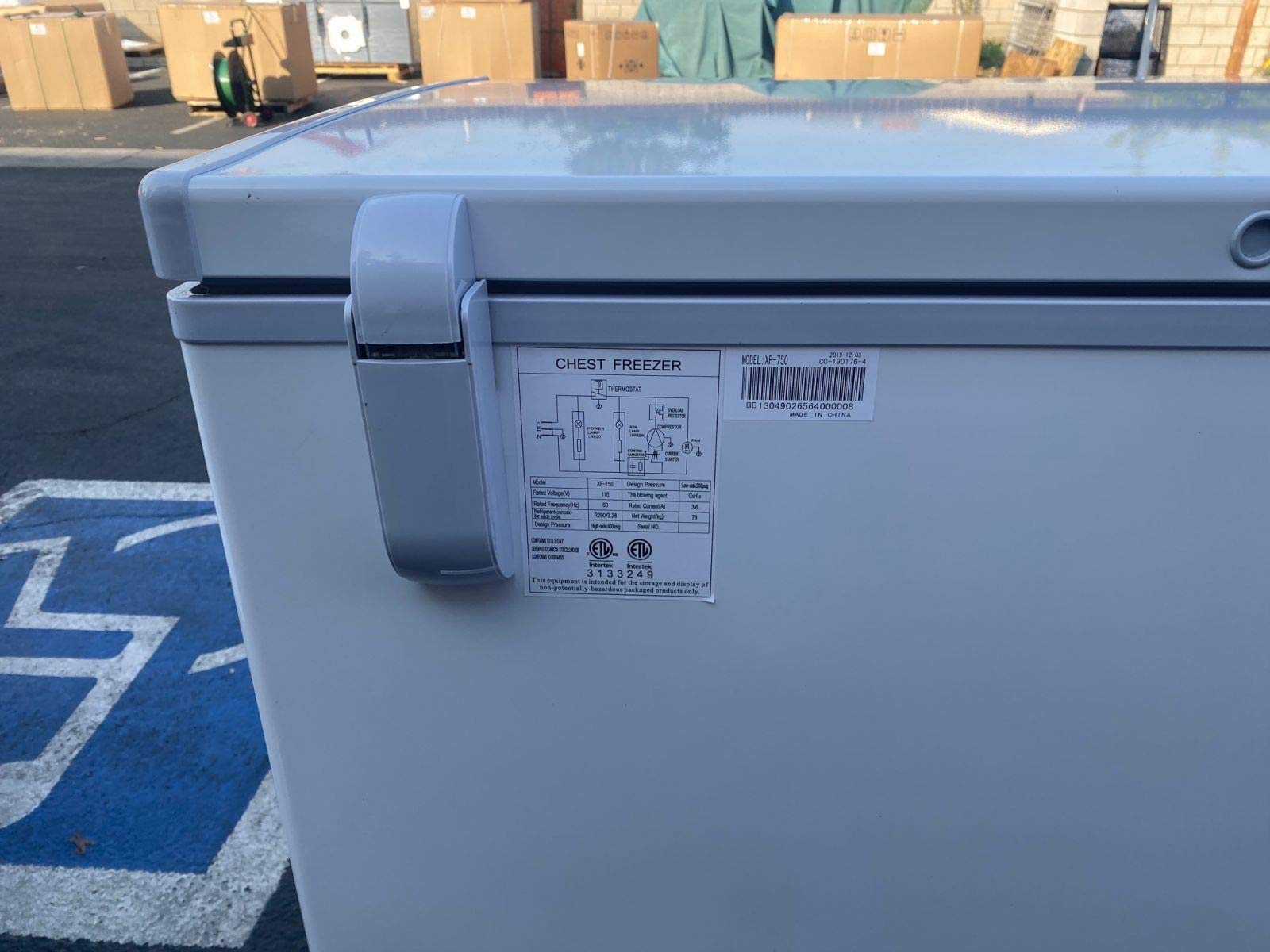 Commercial Freezer Chest freezer 24 cubic feet, 77 inches Long, ice cream freezer large capacity, NSF certified, White Solid 2 door w Storage Baskets XF-750 dup1