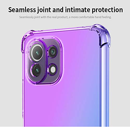 Chengmi ZMONE Phone Case for Oppo Reno 5 LiteOppo A94 4G F19 Pro Case with Screen Protector 2 Pack, Clear Gradient Soft TPU Bumper Slim AntiScratch Shockproof Protective Cover BluePink