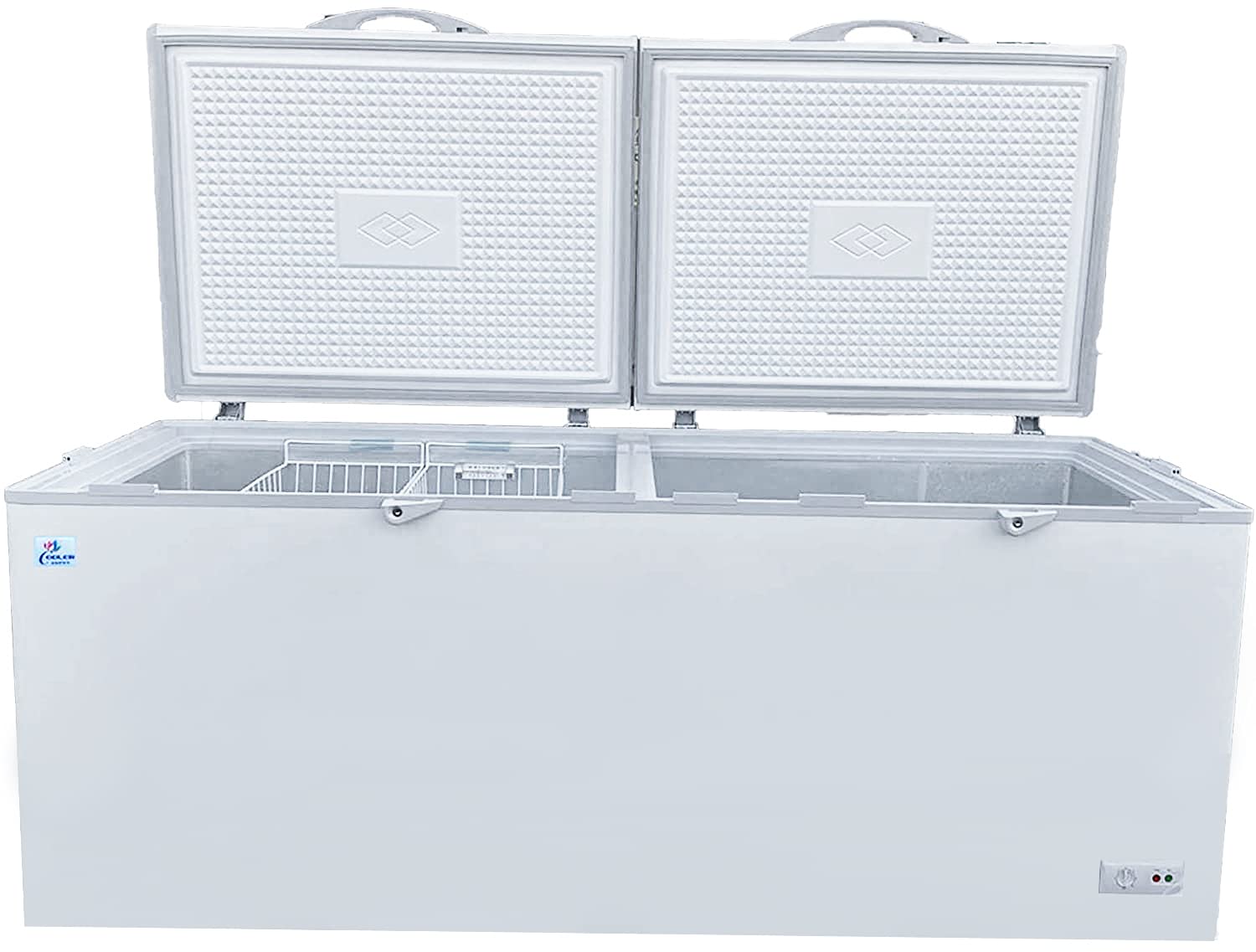 Commercial Freezer Chest freezer 24 cubic feet, 77 inches Long, ice cream freezer large capacity, NSF certified, White Solid 2 door w Storage Baskets XF-750 dup1