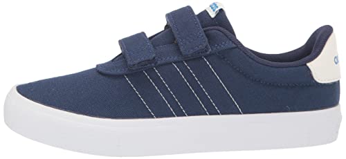 adidas Vulc Raid3r Skate Shoe, Dark Blue/Cloud White/Blue Rush, 3 US Unisex Little Kid