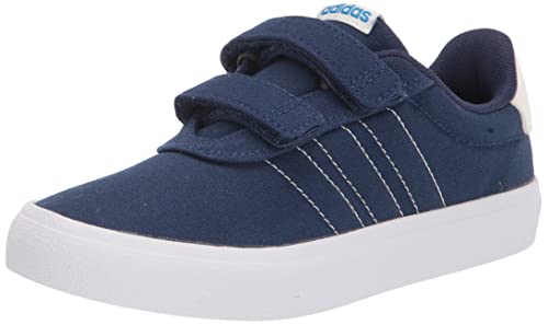 adidas Vulc Raid3r Skate Shoe, Dark Blue/Cloud White/Blue Rush, 3 US Unisex Little Kid