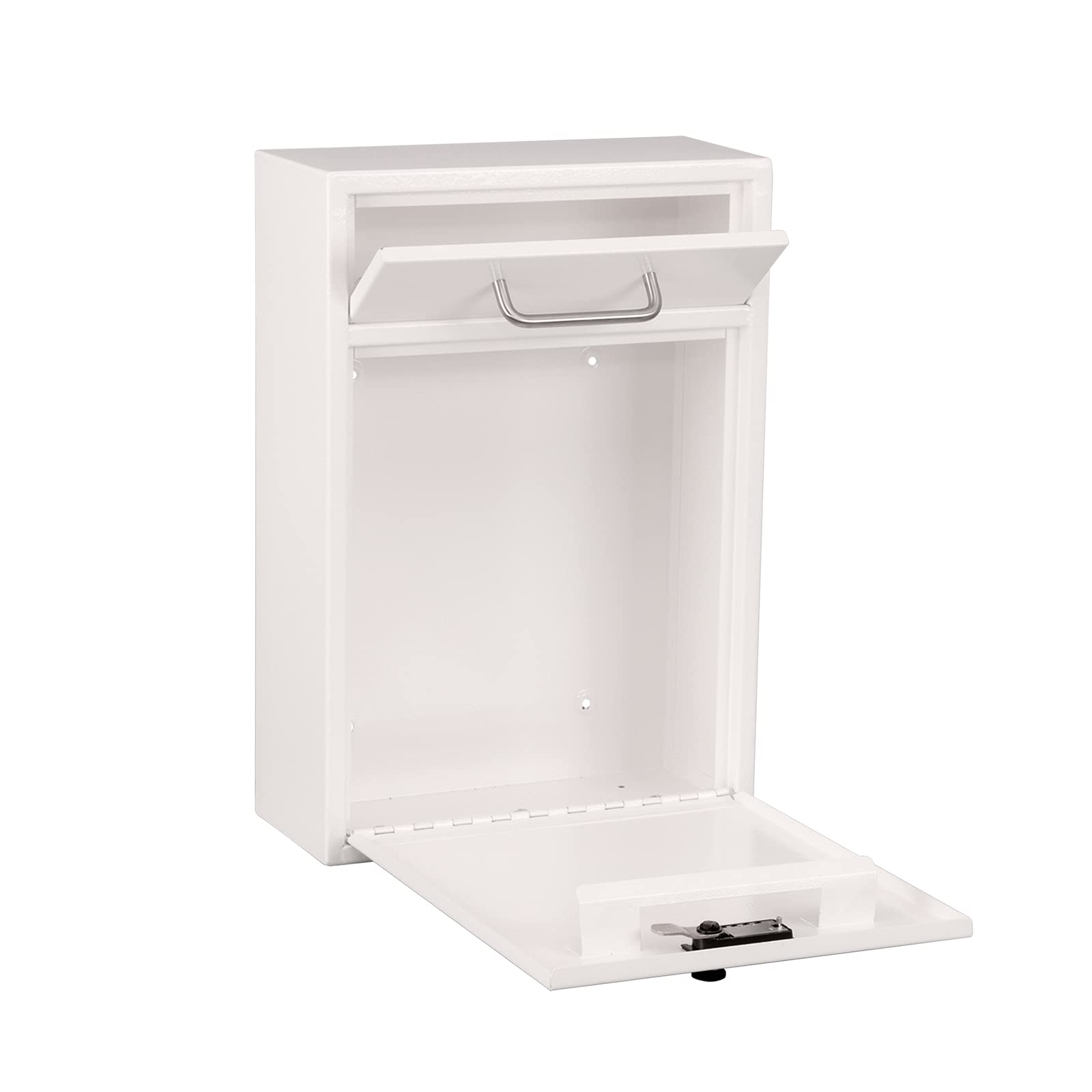 xydled Wall-Mount Mailbox with Combination Lock, High Security Durable Drop Box, Hanging Secured Postbox, Rust-Proof, Letter Deposit Payment, White,XL Large