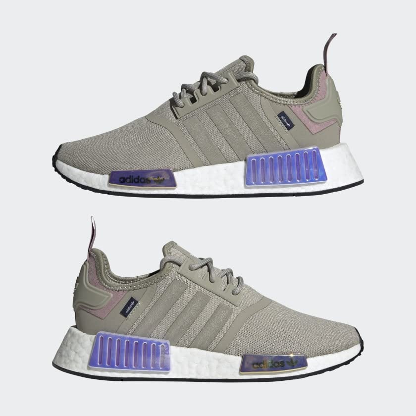 adidas Women's NMD_r1 Sneaker, Feather Grey/Feather Grey/Violet Tone, 6.5