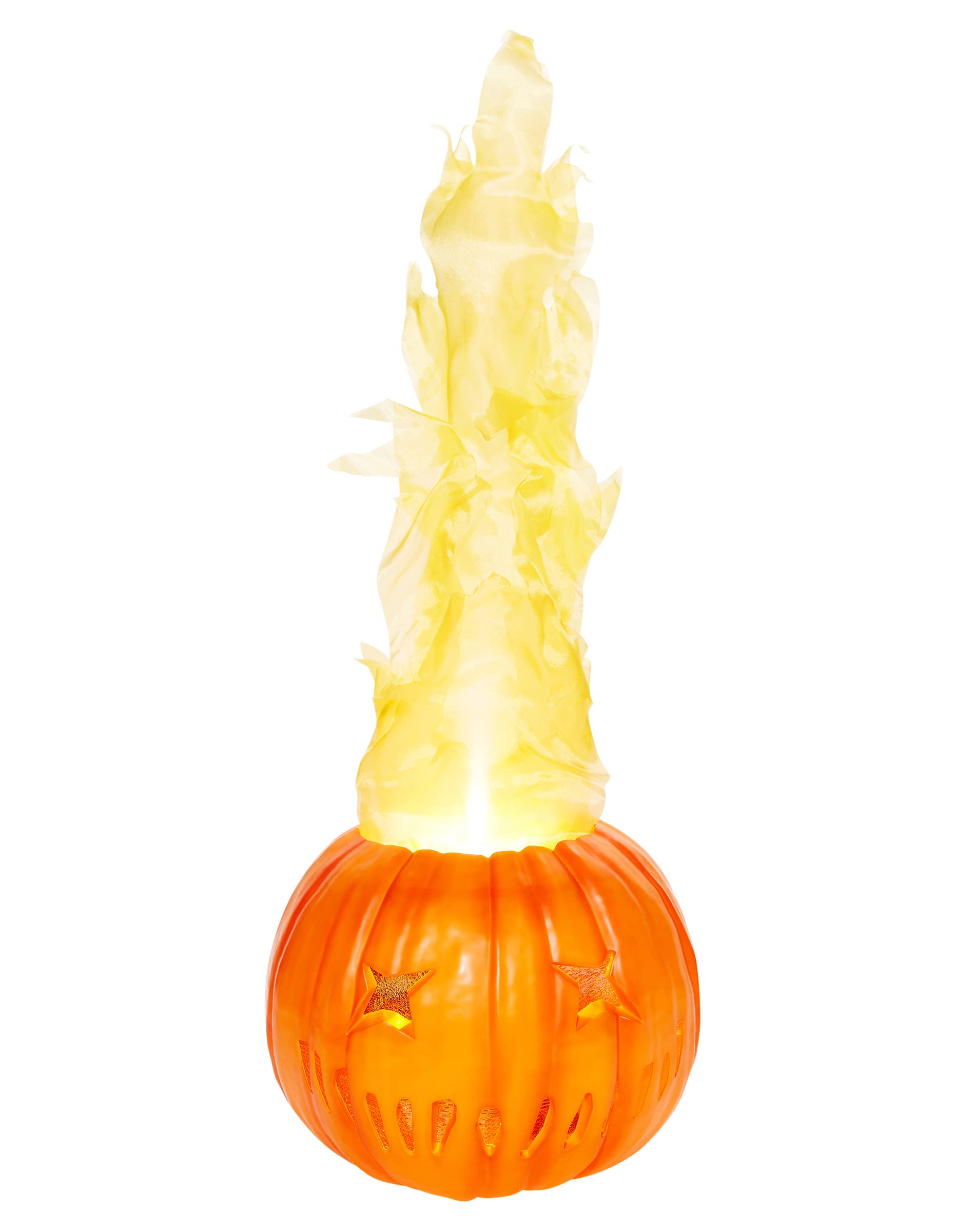 Spirit Halloween Light-Up Flaming Pumpkin Trick 'r Treat Decoration