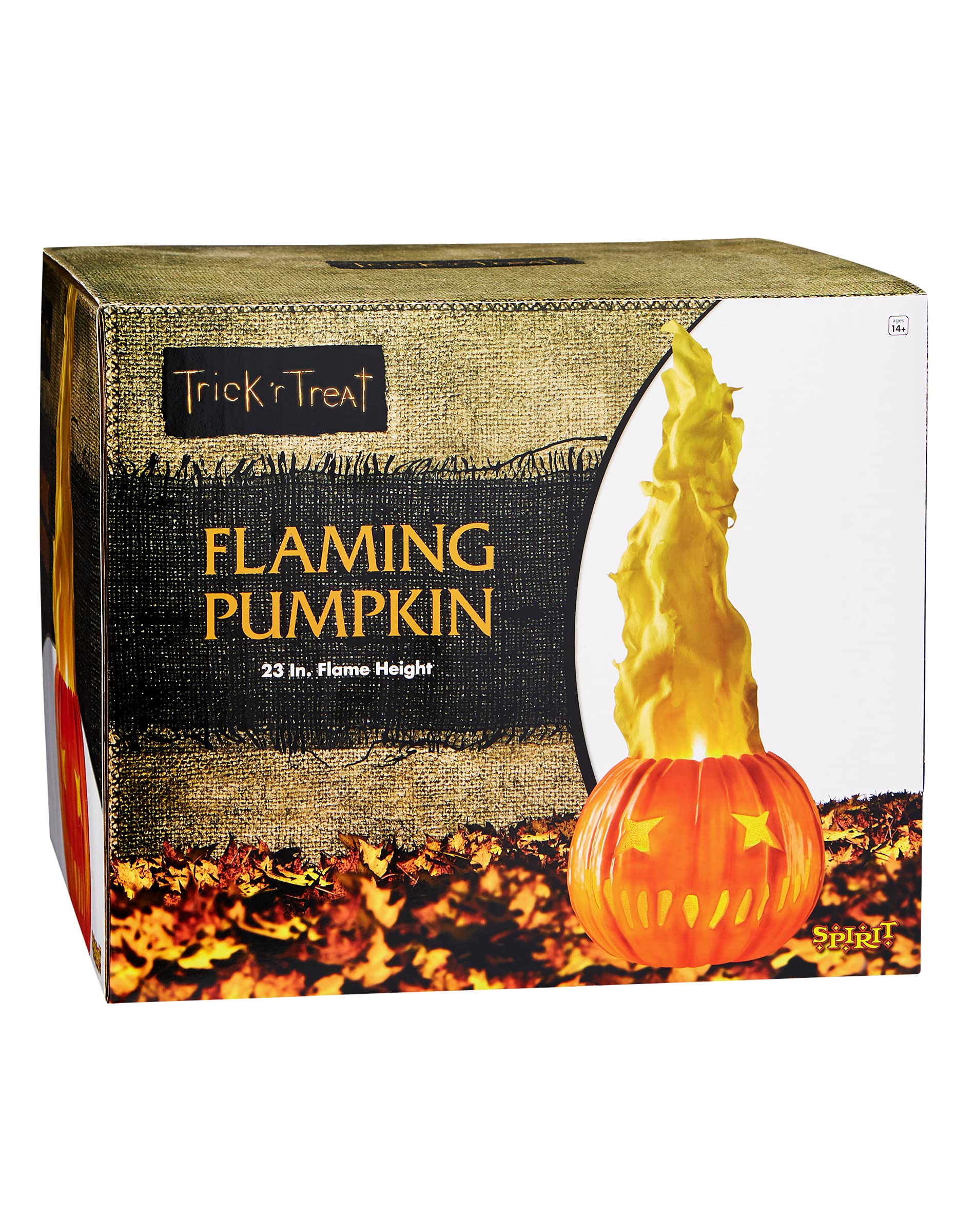 Spirit Halloween Light-Up Flaming Pumpkin Trick 'r Treat Decoration