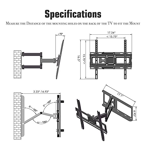 Stainless Steel Universal TV Wall Stand Base for Most 32-60 Inches Flat Curved TVs,TV Wall Box Shelf up to 35KG Tilting Height Adjustable, Max VESA 400x400mm