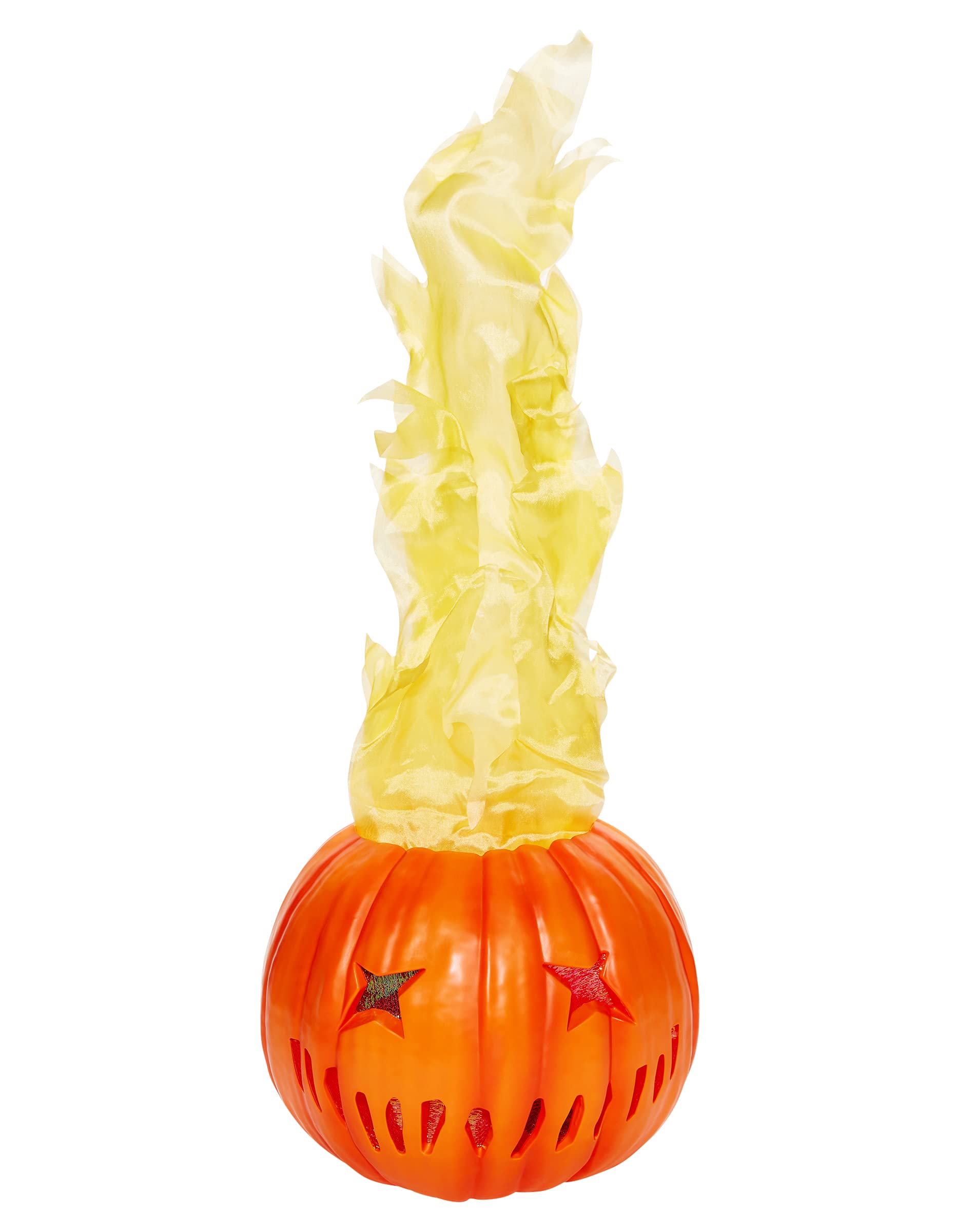 Spirit Halloween Light-Up Flaming Pumpkin Trick 'r Treat Decoration