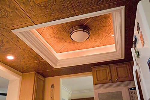 Decorative Foam Ceiling Tile - Lima Design (R30 Kensington Gardens) -3D Styrofoam Ceiling Tiles - ~20"x20"x0.25" (Antique Copper)
