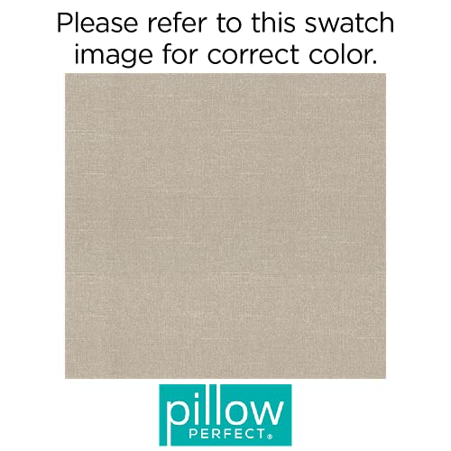 Pillow Perfect Tory Solid Indoor/Outdoor Wicker Patio Sofa/Swing Cushion Tufted, Weather and Fade Resistant, 18" x 48", Ivory