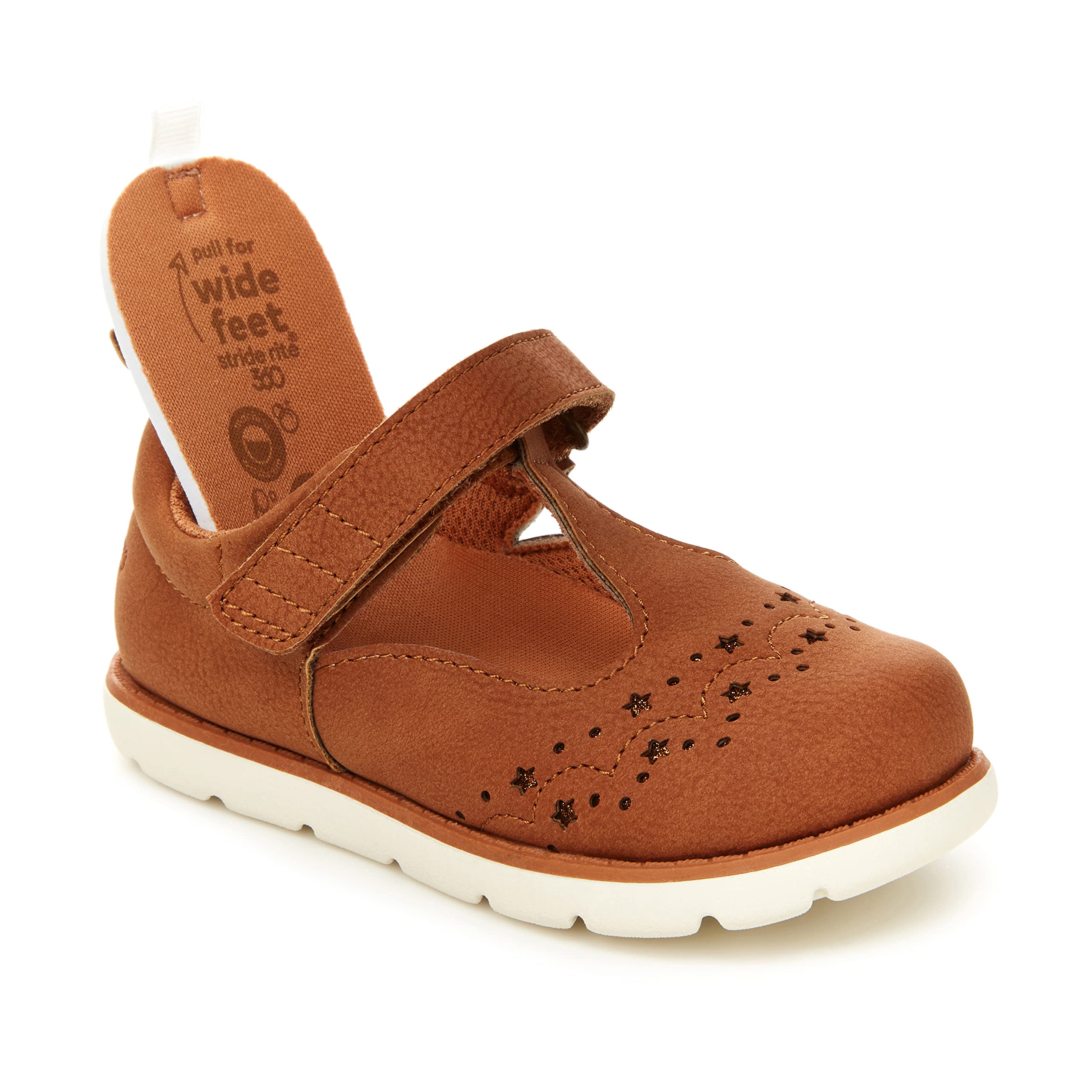 Stride Rite 360 Girls Lacey Mary Jane Flat, Tan, 5 Toddler US