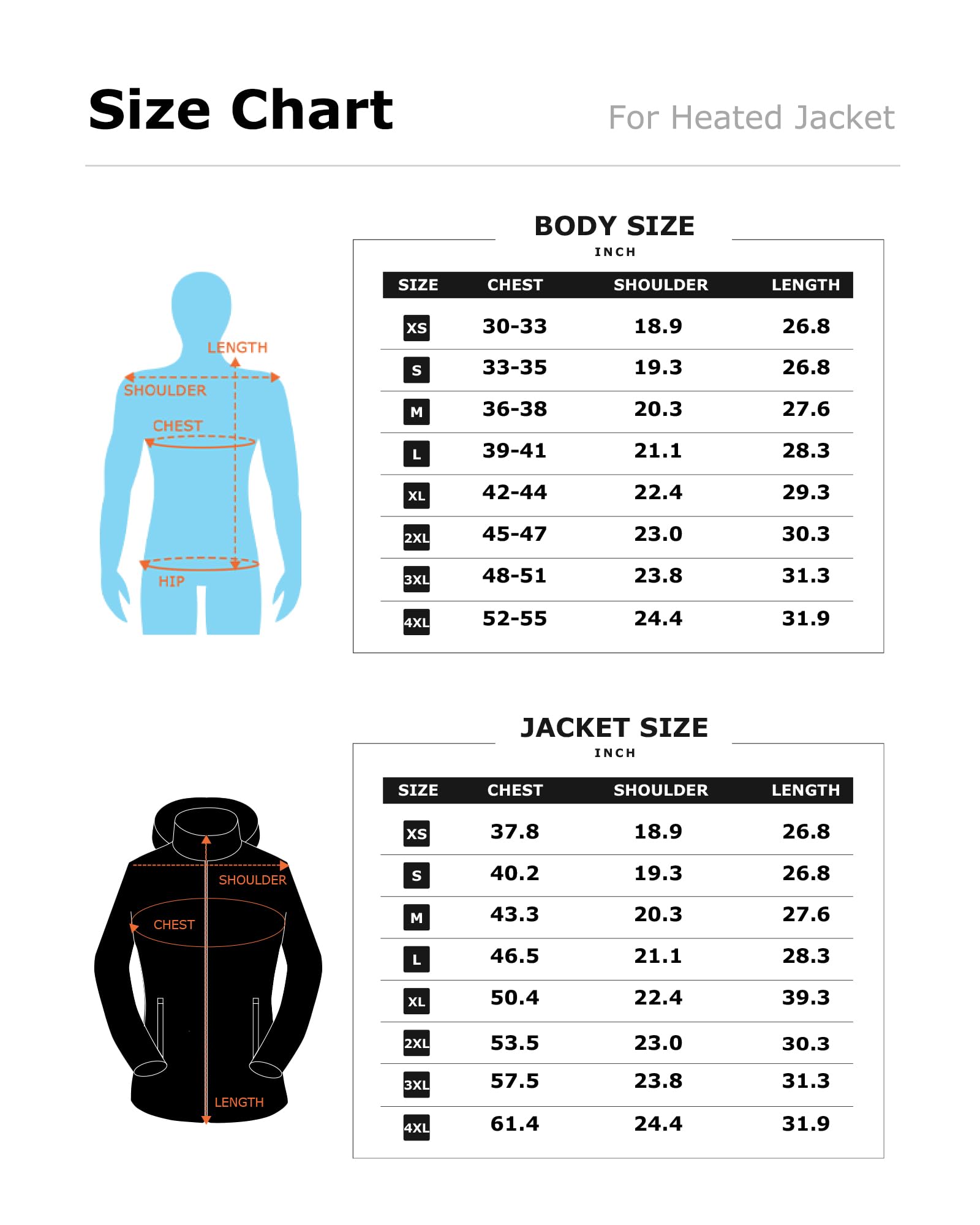 Venustas Unisex Dual-Control Heated Jacket, Water-resistant Heated Coat for Women and Men with Battery Included
