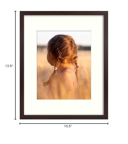 Golden State Art, 16x20 Picture Frame with Mat for 11x14 - High Definition Glass Wall Mounting Horizontal Vertical Display (Brown, 1 Pack)