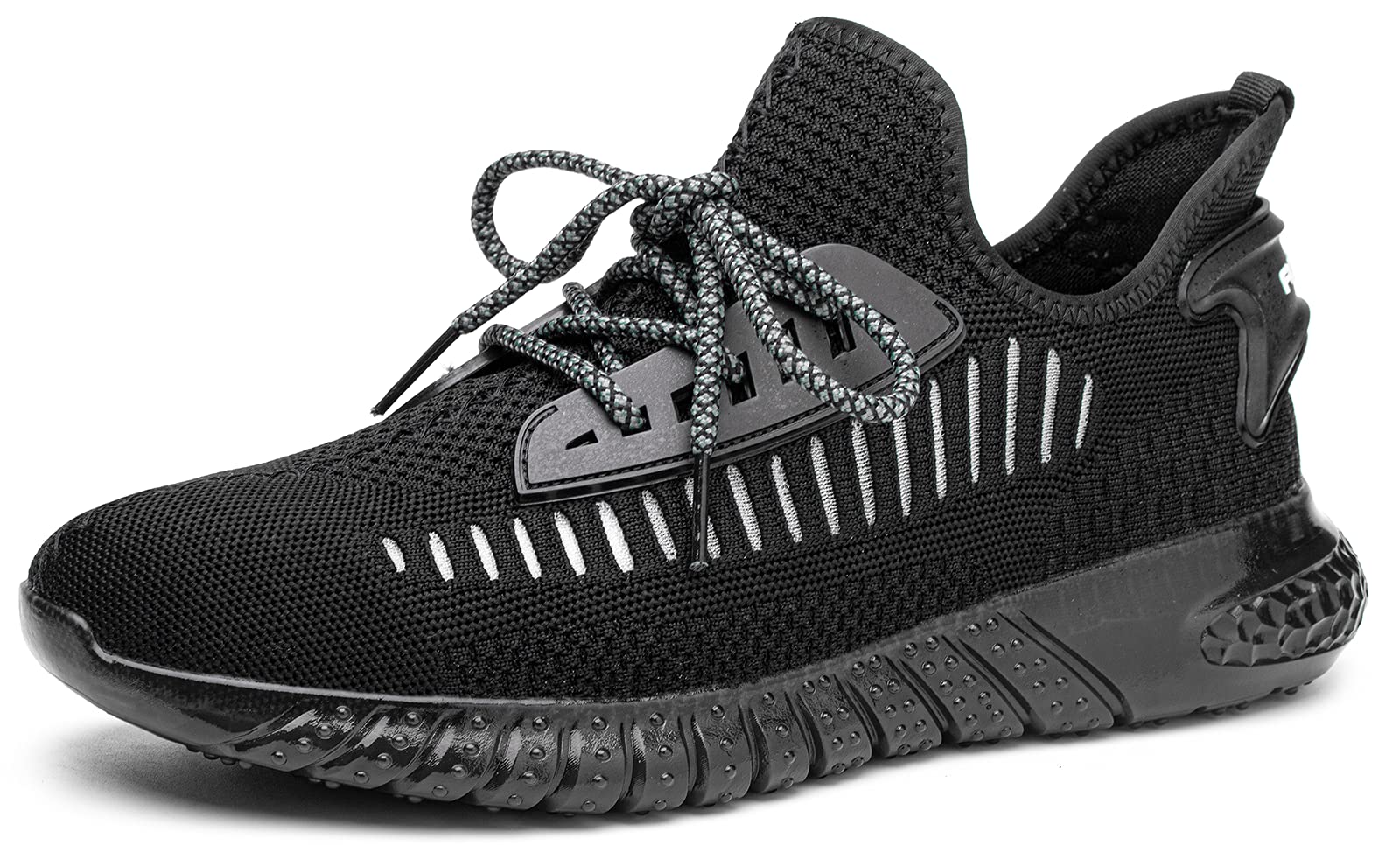 Furuian Steel Toe Shoes for Men Comfortable Safety Shoes Non Slip Steel Toe Sneakers Mens Work Shoes Black Size M12/W13.5