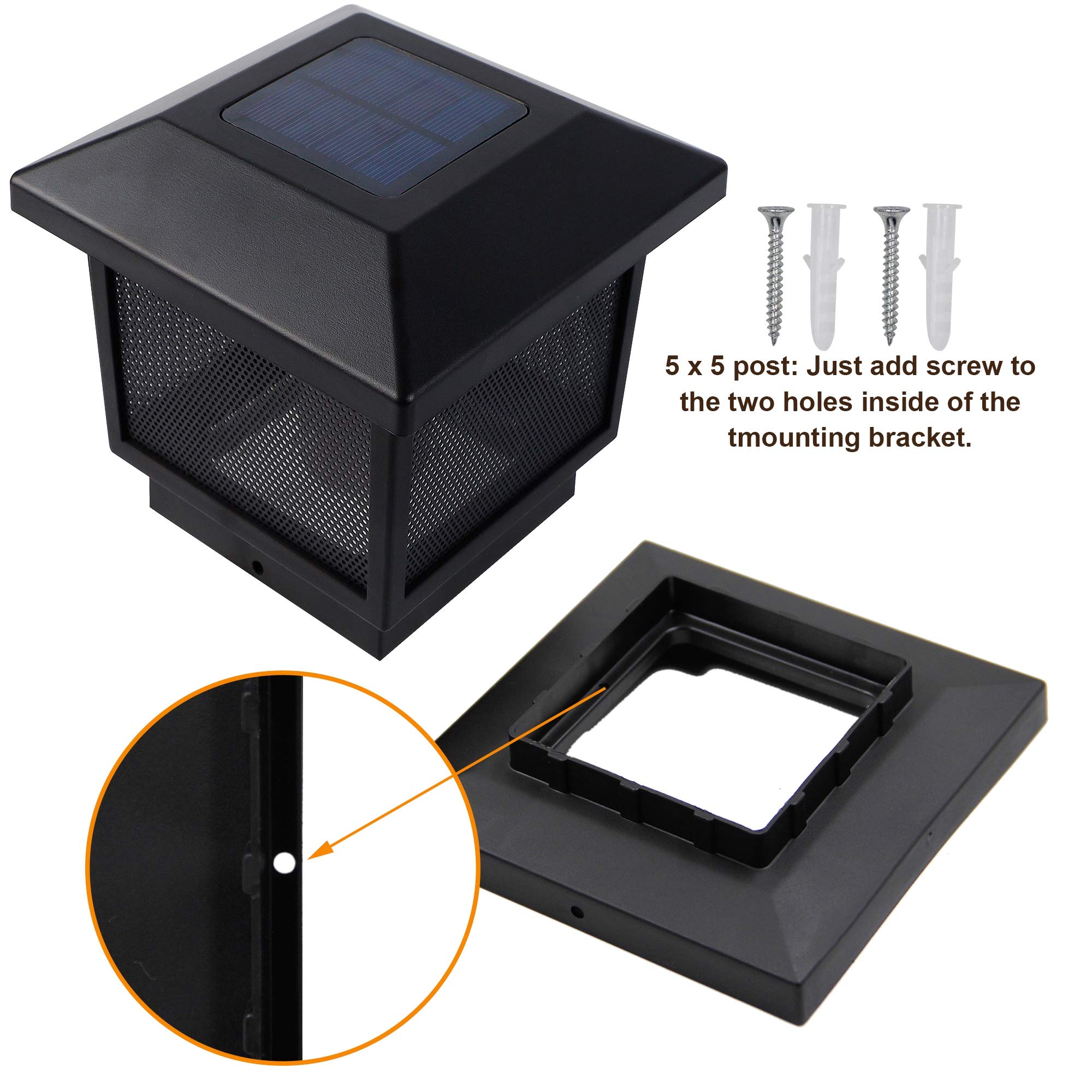MAGGIFT 6 Pack Solar Flame Post Lights, Outdoor Solar Powered Fence Post Cap Lights, Brightness 72 SMD LED Flickering Flame Lights, 4x4, 5x5 or 6x6 Wooden Posts for Yard Fence Deck or Patio