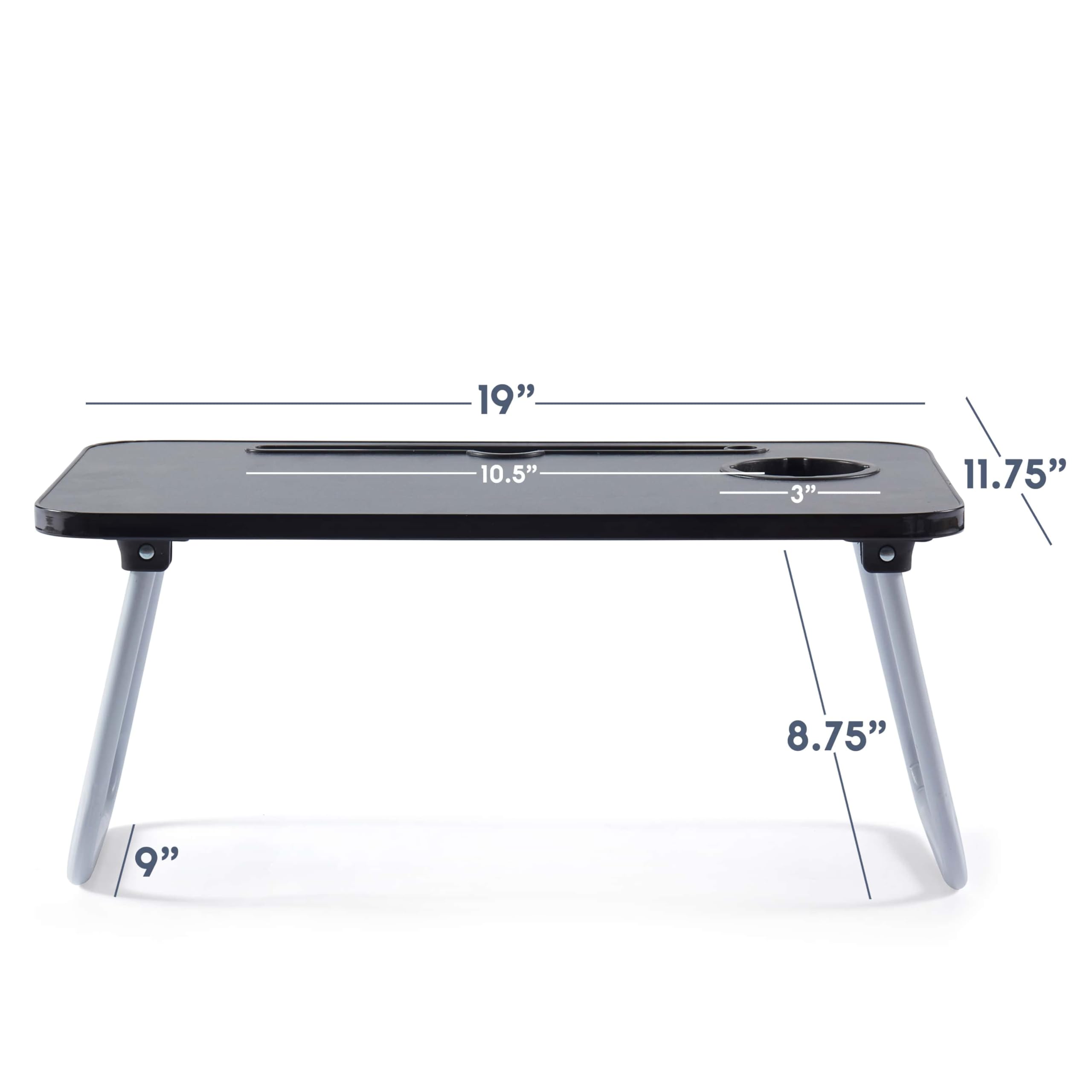 Nestl Lap Desk for laptop - Foldable Laptop Desk for Bed and Couch, Portable and Lightweight Laptop Stand for Bed Breakfast, Working, Reading, and Writing, Black, Small Laptop Tray