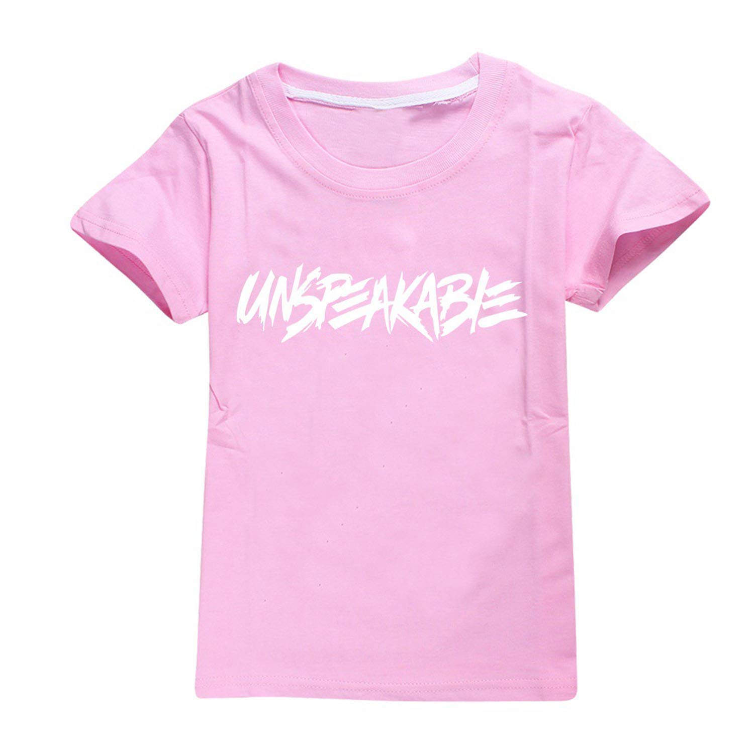 Boy's T-Shirts UNSPEAKABLE Tops Fashion Youth Funny Tee Shirts Cotton T-Shirt for Kids/Girls/Boys (Pink, 9-10 Years)