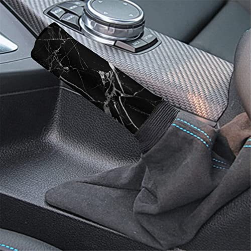 HUISEFOR Universal Car Interior Gear Shift Cover Premium Neoprene Auto Handbrake Cover Durable Black Marble Pattern Vehicle Accesories 2 Packs
