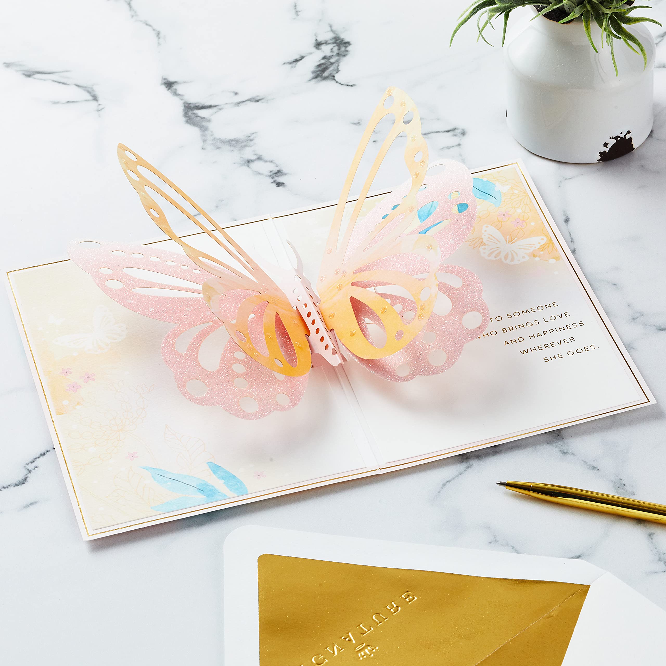 Hallmark Signature Pop Up Mothers Day Card or Birthday Card for Women, Her, Wife (Butterfly)