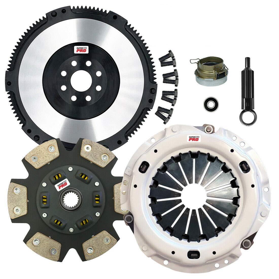 ClutchMaxPRO Performance Stage 3 Clutch Kit with Chromoly Flywheel Compatible with 1993-1998 Toyota Supra Non-Turbo 2JZGE MK4 1992-2000 Lexus SC300 W58 JDM (CP16085HDCLSF-ST3)