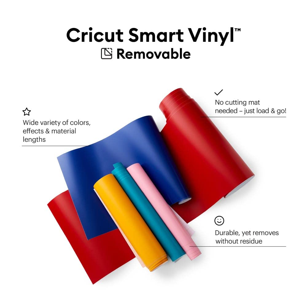 Cricut Smart Removable Vinyl (13in x 3ft, Red) for Explore and Maker 3 - Matless cutting for long cuts up to 12ft