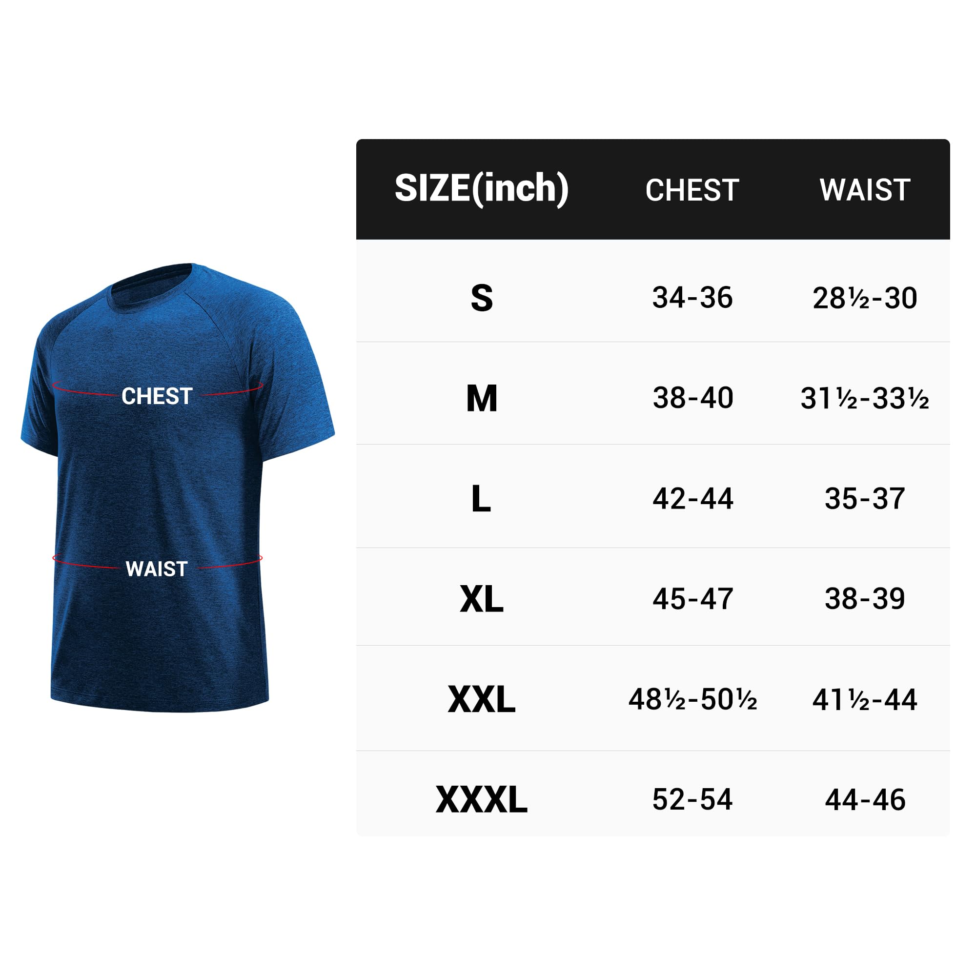 TVKSOM Workout Shirts for Men Pack Quick Dry Moisture Wicking Gym Shirts for Men Athletic Exercise Short Sleeve Tee Tops