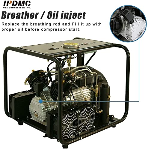 HPDMC High Pressure Air Compressor 110V - 2.2KW / 3HP - 2.1CFM @ 4500psi PCP Paintball Fill Station & Charging System, an Oil Water Separator for Free