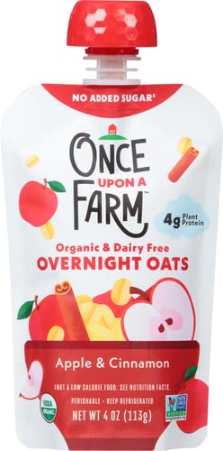 Once Upon a Farm Organic Apple & Cinnamon Overnight Oats, 4.0 Oz
