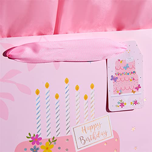 SUNCOLOR 2 Pack 16" Extra Large Gift Bags with Tissue Paper for Girls Birthday Party Bags