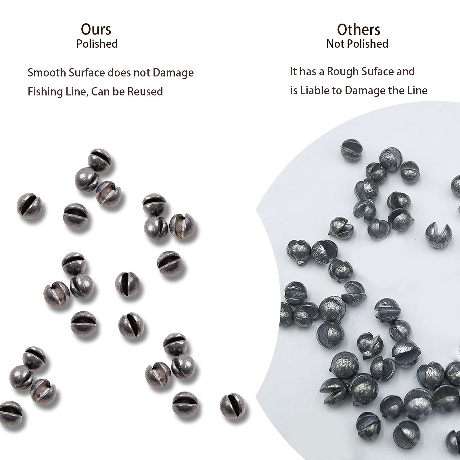 SANWEAL120PCS/200PCS Fishing Weights Sinkers - Premium Split ShotFishing Weights Sinkers - Round Removable Fishing Sinkers - 5/6 Sizes