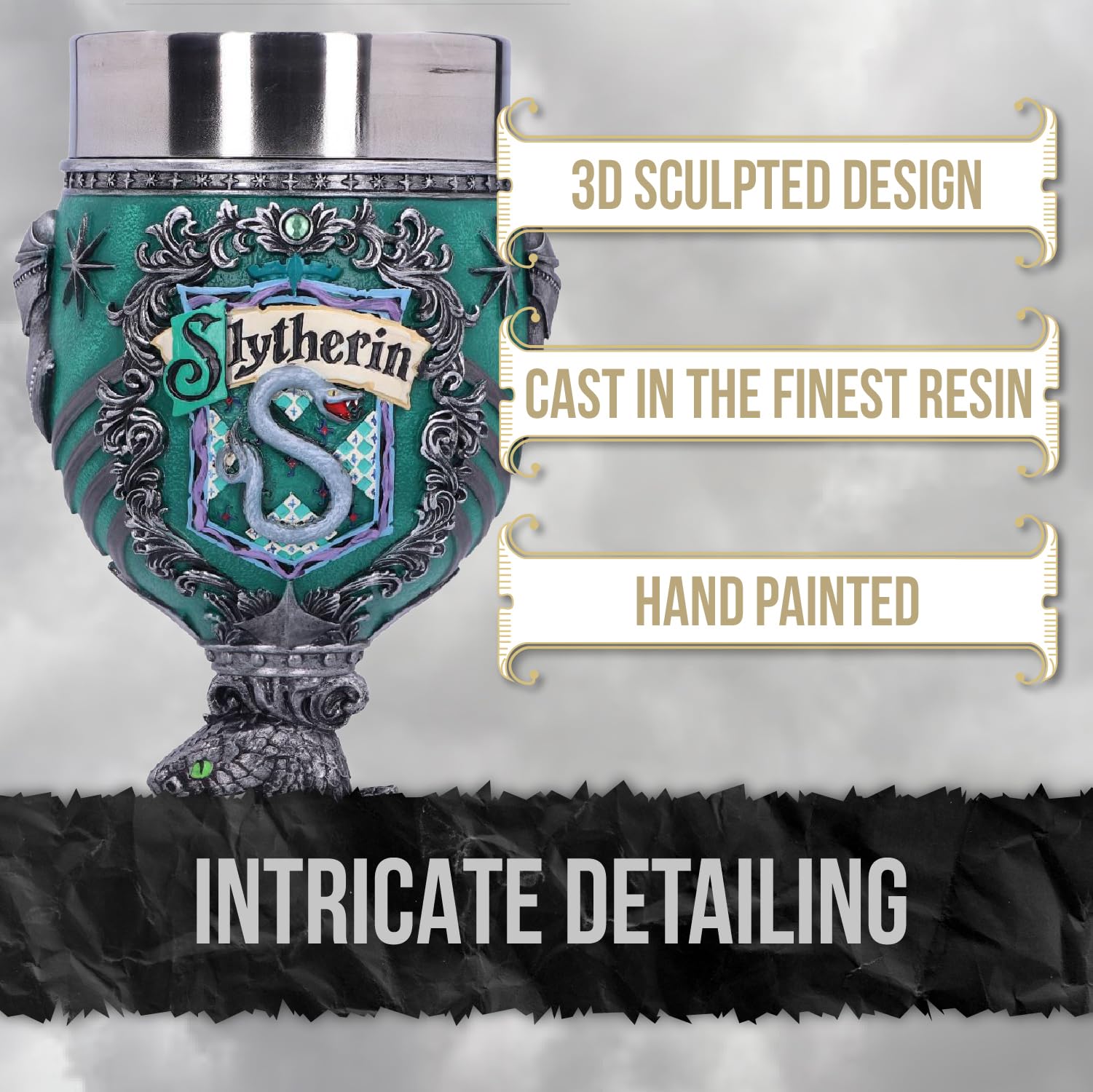 Nemesis Now Harry Potter Goblet, Hand Painted Harry Potter Collectible Chalice, Wizarding Wrold Cup, Ideal Gift for Potterheads - Slytherin