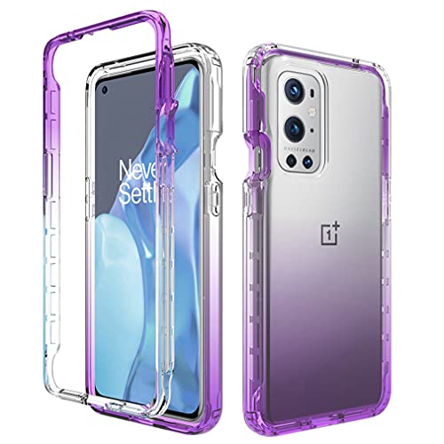 Bohefo Clear Case Compatible with OnePlus 9 Pro 5G Case for Girls Women, Cute Crystal TPU Bumper Shockproof Protective Phone Case Cover for OnePlus 9 Pro 5G (Purple)