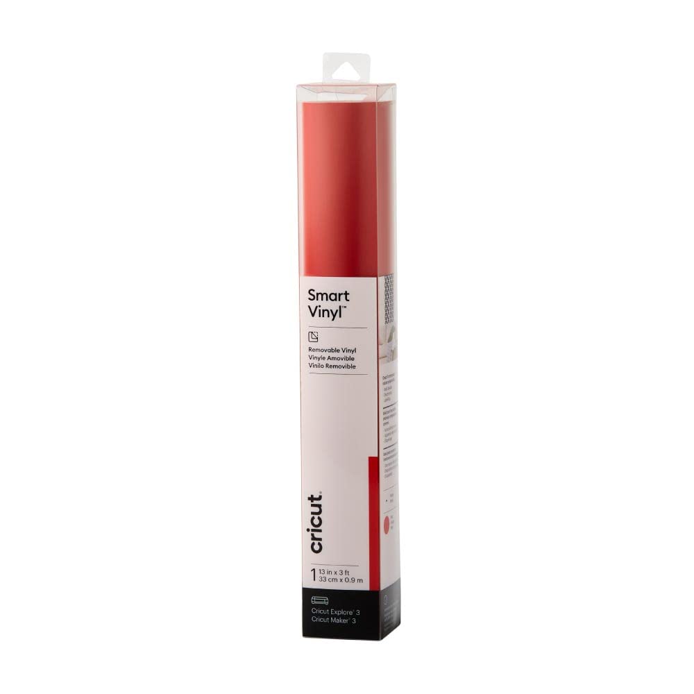 Cricut Smart Removable Vinyl (13in x 3ft, Red) for Explore and Maker 3 - Matless cutting for long cuts up to 12ft