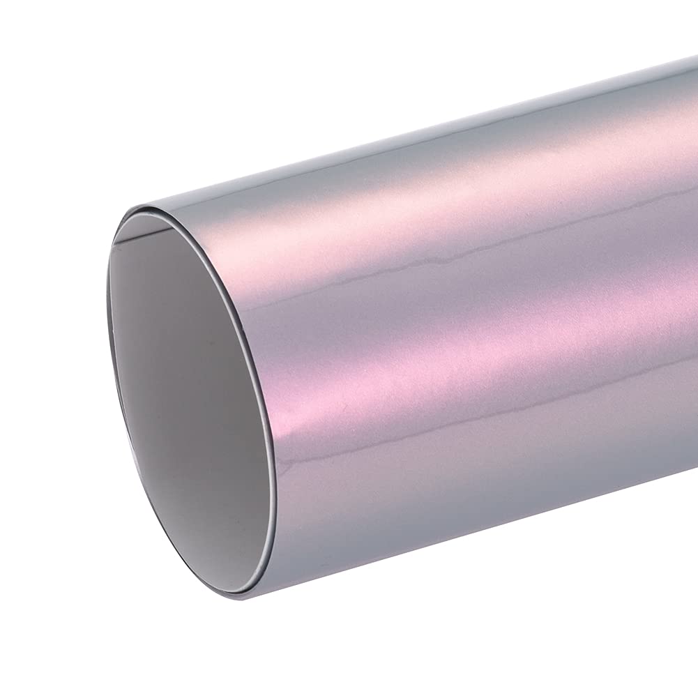 XhuangTech Chameleon Vinyl Wrap Grey to Red Adhesive Car Body Film Sticker Decal Sheet Roll Air Bubble Release DIY (Grey to Red, 60" x 11.8" (1.52M x 0.3M)