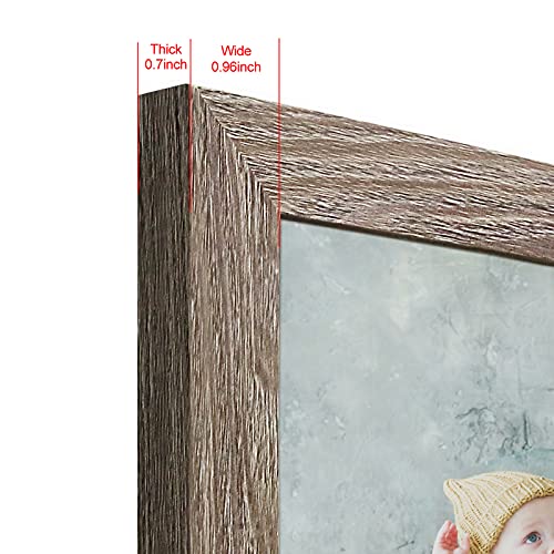 COREAET 16x20 Picture Frames Farmhouse Wooden Photo Frame 2 Pack Rustic Wall Decor for Art Poster, Brown, Plexiglass Cover