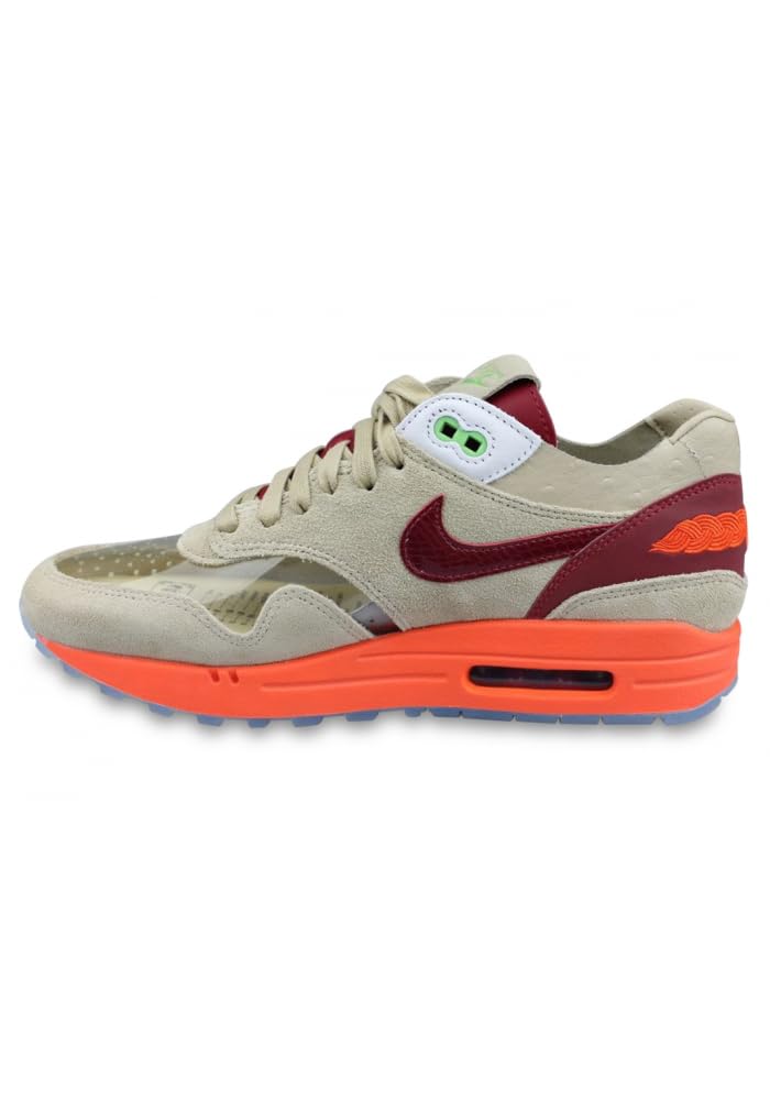 Nike Men's Air Max 1 Running Shoe, Net/Deep Red-orange Blaze, 8