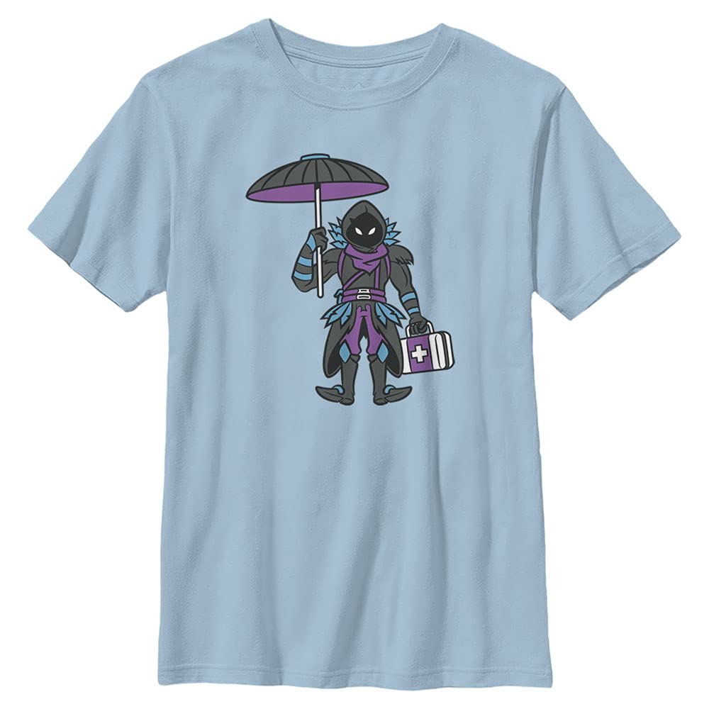 FORTNITE Raven Float On Boy's Solid Crew Tee Light Blue